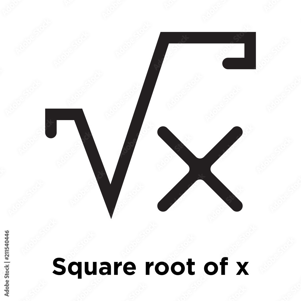 Square root of x signs icon vector sign and symbol isolated on white ...