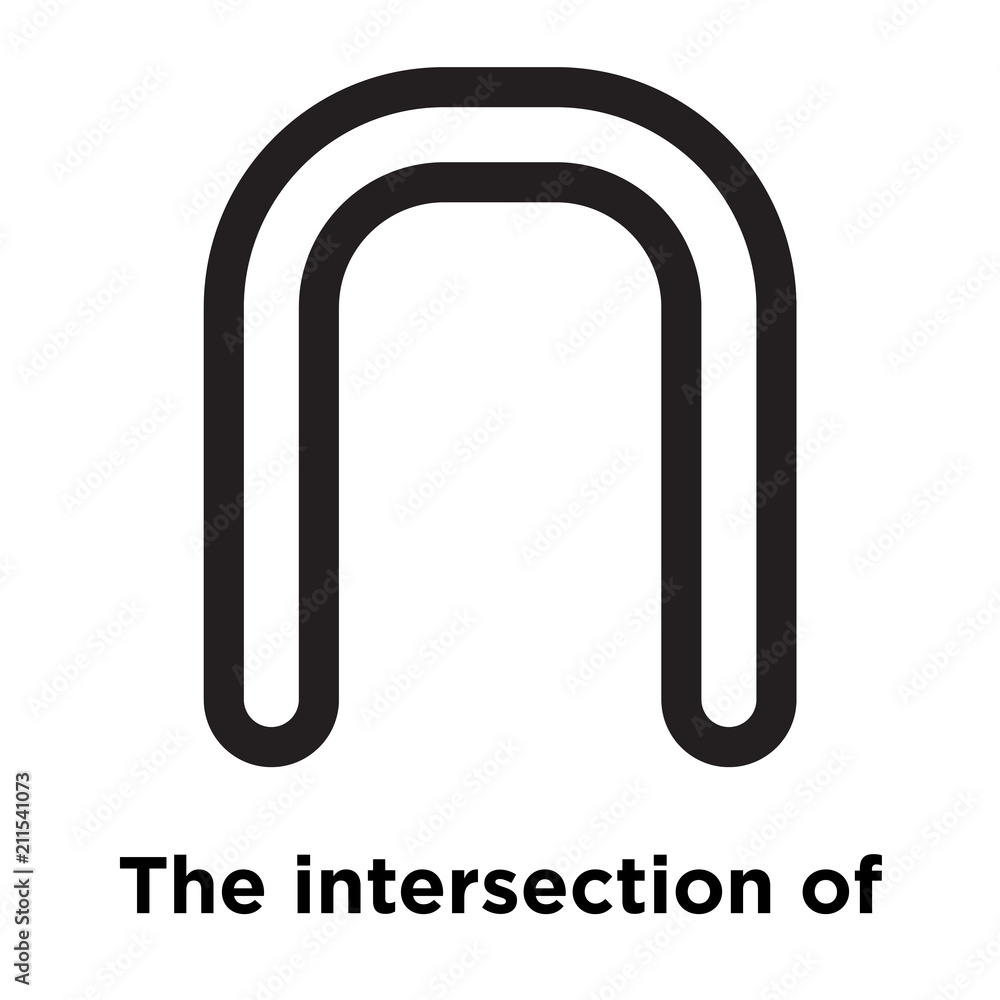 The Intersection Of Symbol Icon Vector Sign And Symbol Isolated On White Background The