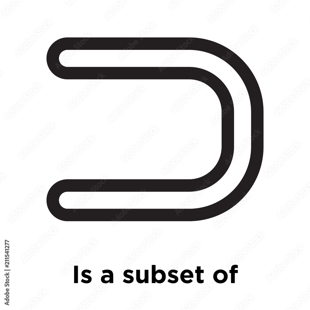 Is a subset of sign icon vector sign and symbol isolated on white ...