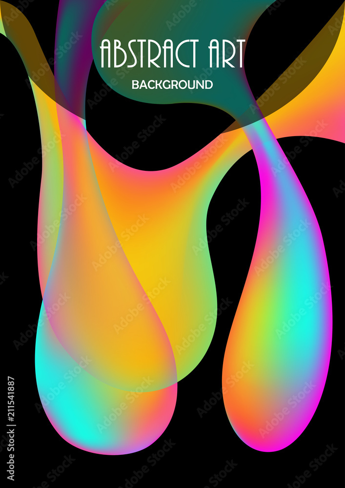 Vertical abstract background with bubble-shaped forms of bright multi ...