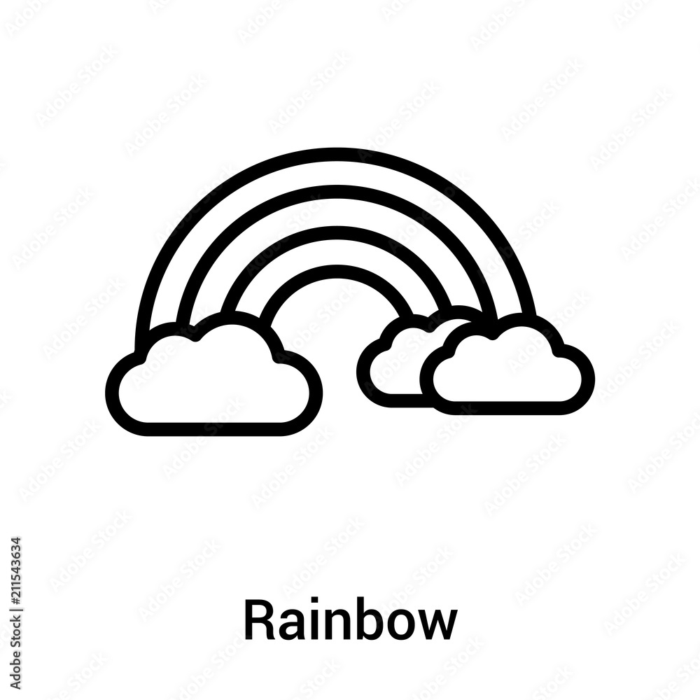 Rainbow icon vector sign and symbol isolated on white background ...