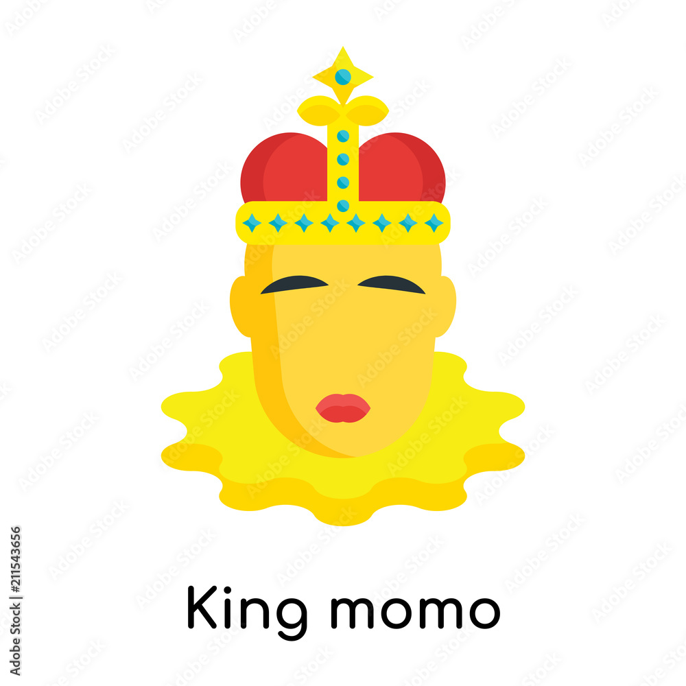 King momo icon vector sign and symbol isolated on white background ...