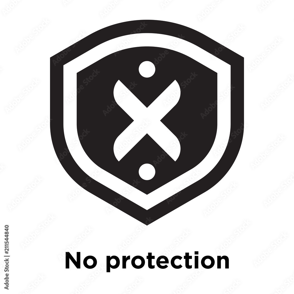 No protection icon vector sign and symbol isolated on white background ...