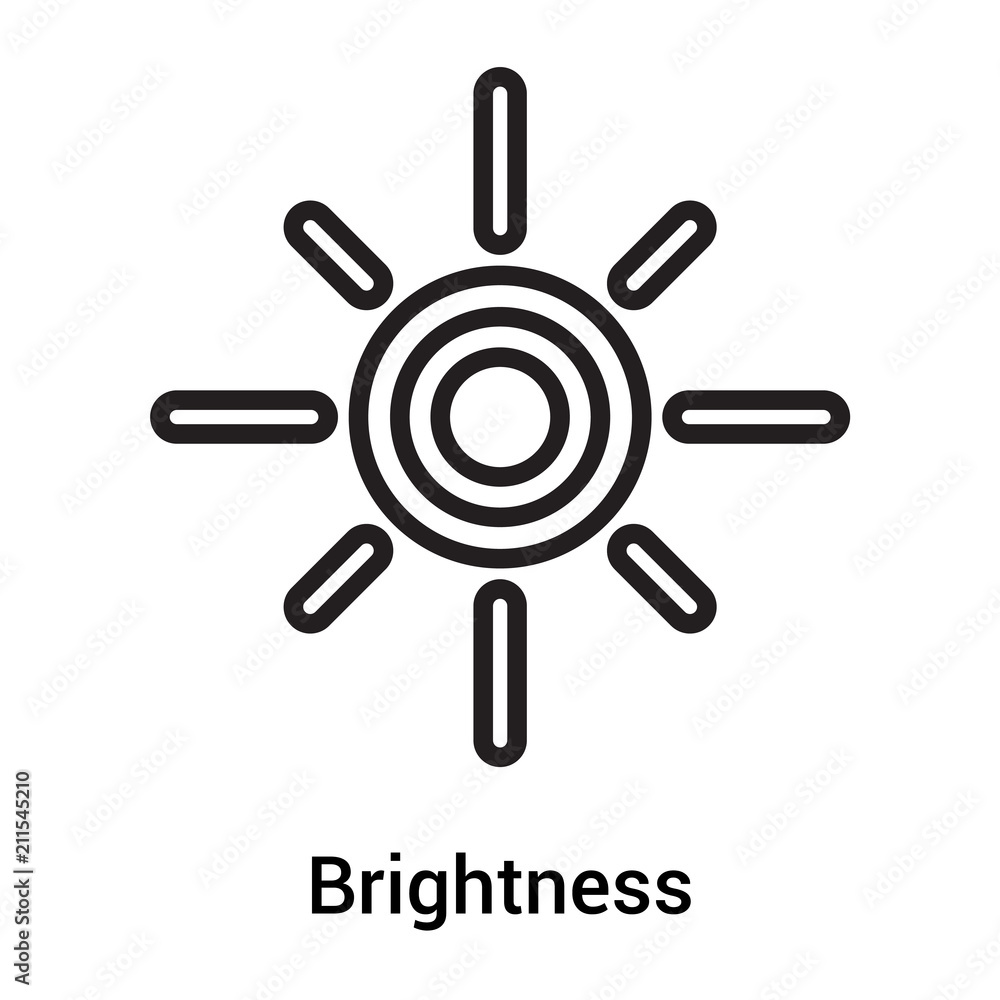 Brightness icon vector sign and symbol isolated on white background ...