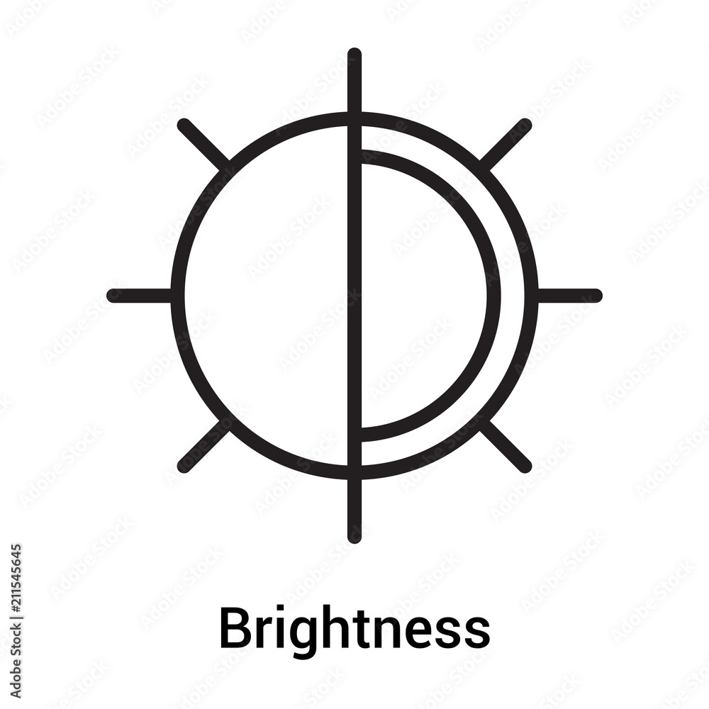 Brightness icon vector sign and symbol isolated on white background ...