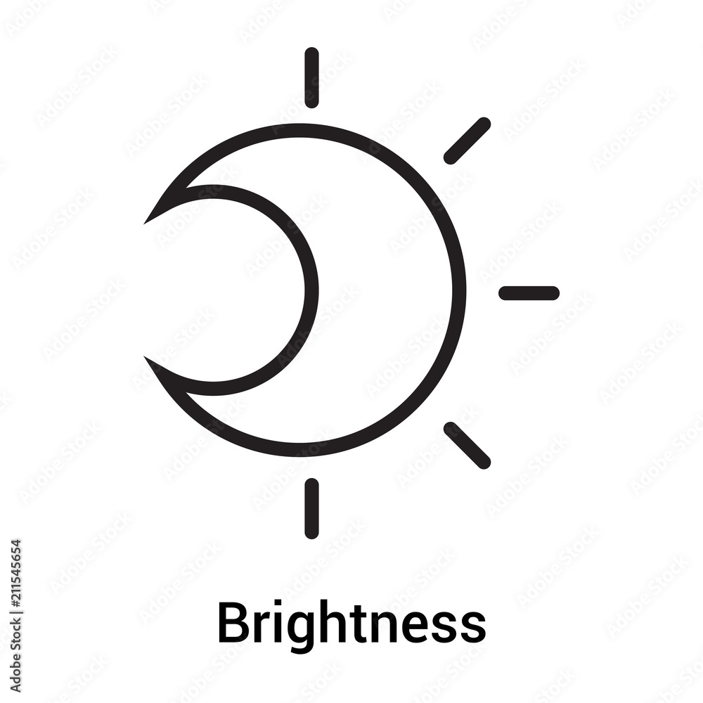 Brightness icon vector sign and symbol isolated on white background ...