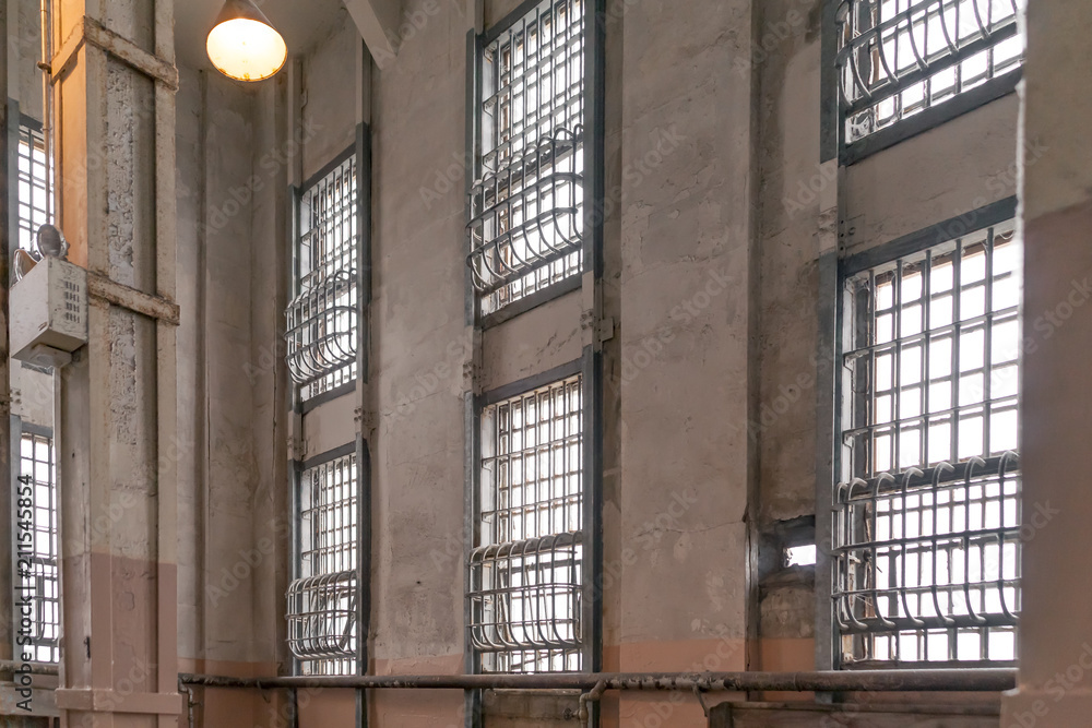 Inside jailhouse wall Stock Photo | Adobe Stock