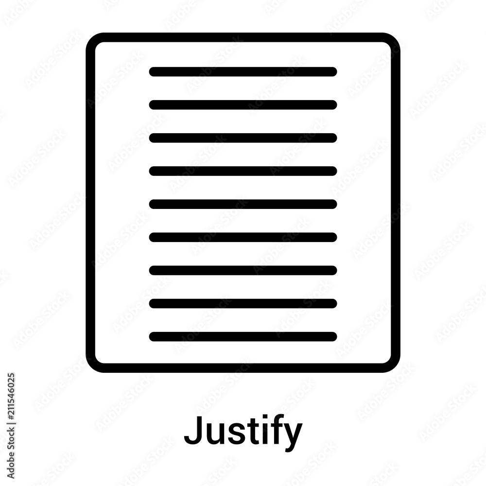 Justify icon vector sign and symbol isolated on white background ... Justify icon vector sign and symbol isolated on white background ...