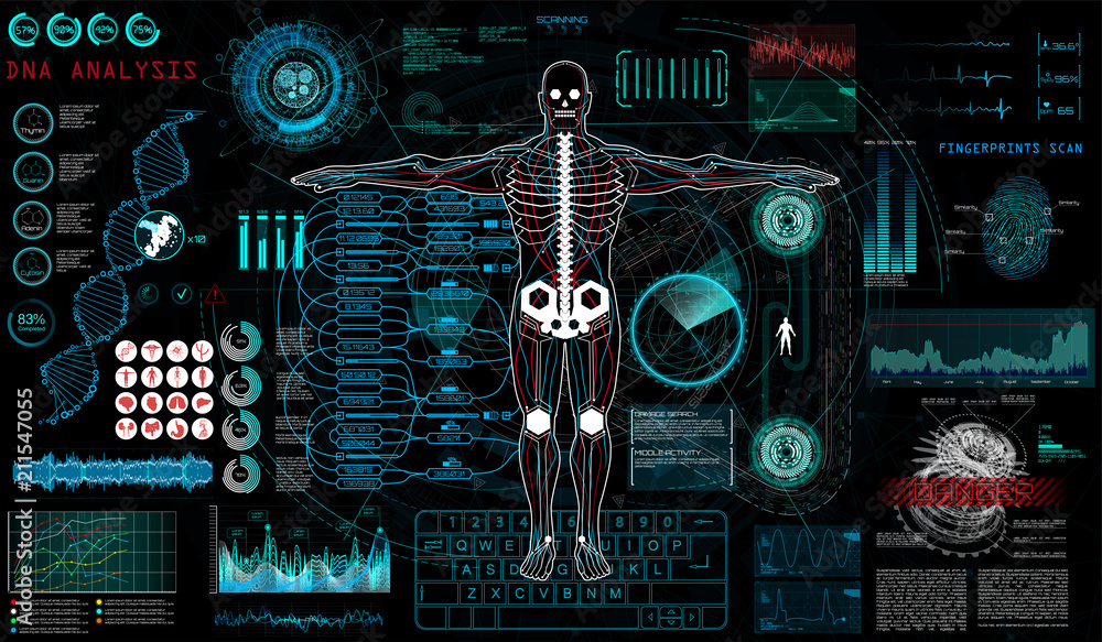 Head Up Display (HUD) UI for Medical App, Futuristic Medical HUD ...