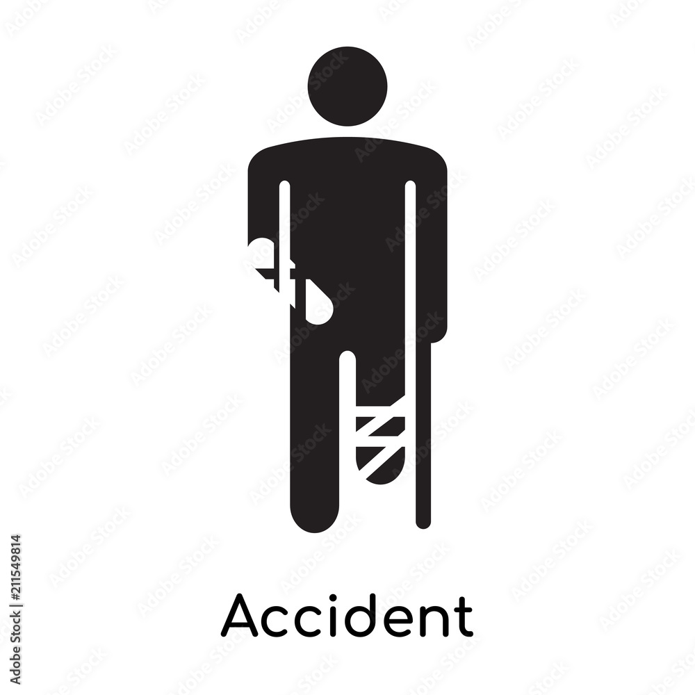 Accident icon vector sign and symbol isolated on white background ...
