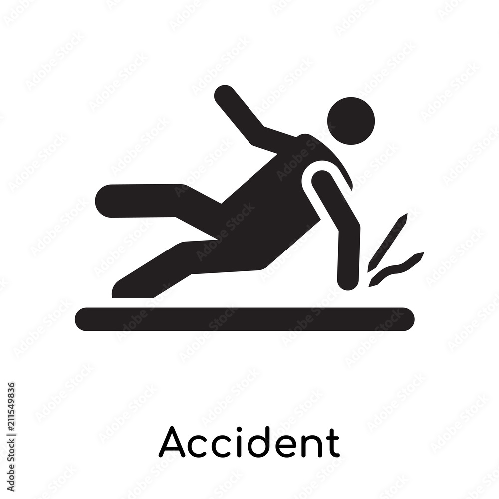 Accident icon vector sign and symbol isolated on white background ...