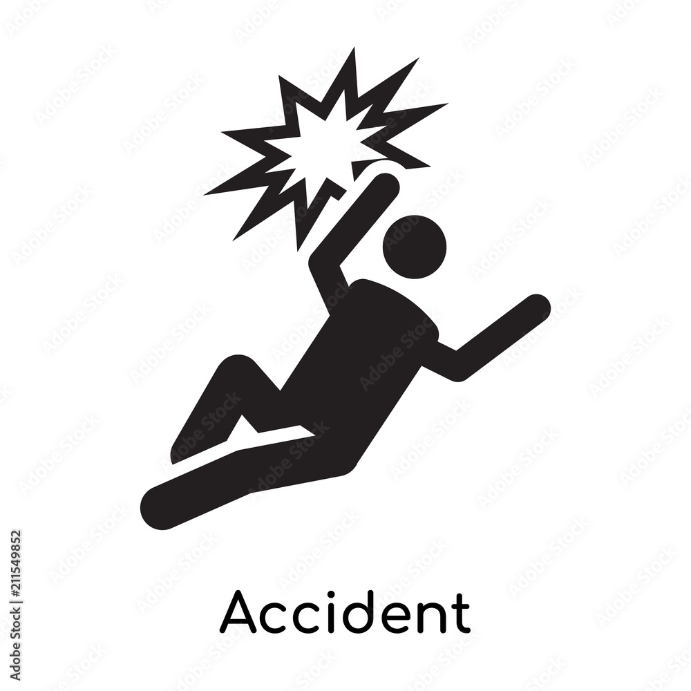 Accident icon vector sign and symbol isolated on white background ...