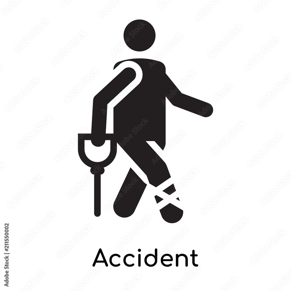 Accident icon vector sign and symbol isolated on white background ...