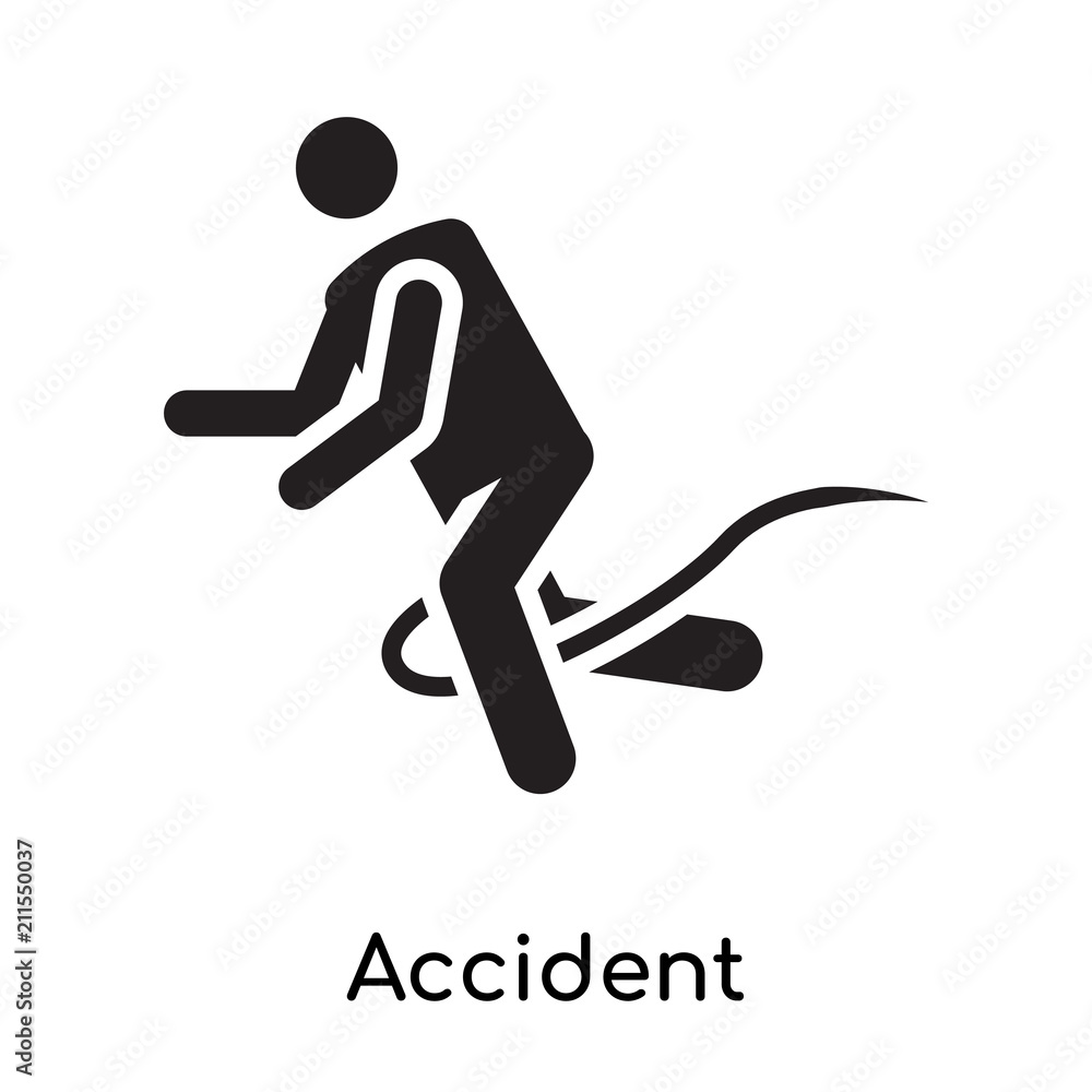 Accident icon vector sign and symbol isolated on white background ...