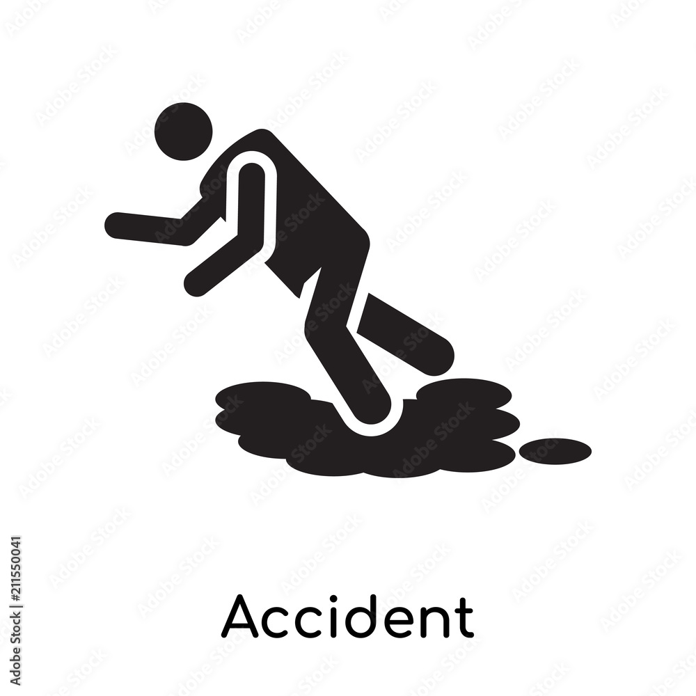 Accident icon vector sign and symbol isolated on white background ...