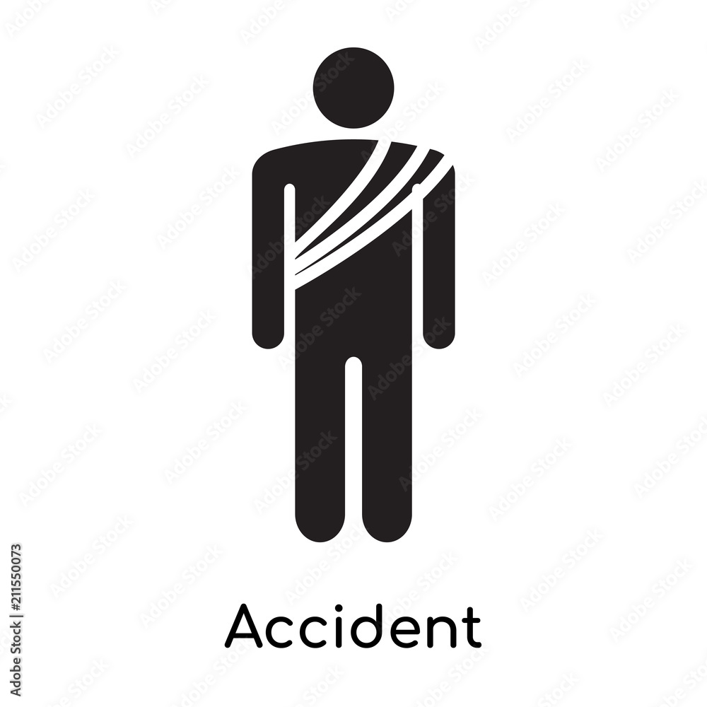 Accident icon vector sign and symbol isolated on white background ...