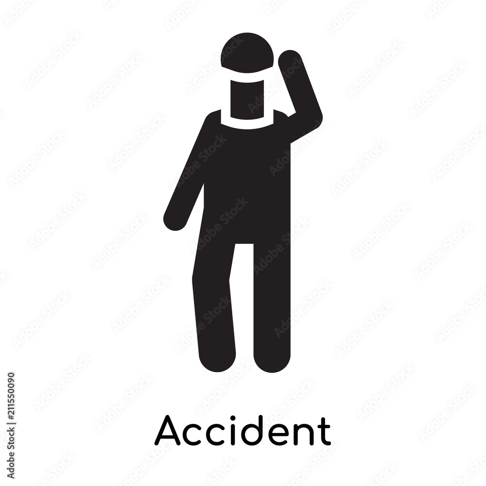 Accident icon vector sign and symbol isolated on white background ...