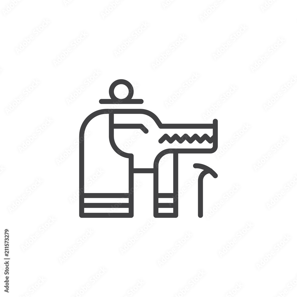 Sobek Egypt God outline icon. linear style sign for mobile concept and ...