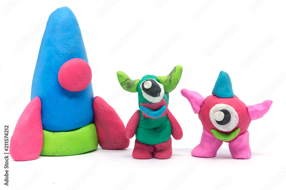 Play dough Alien on white background Stock Photo | Adobe Stock
