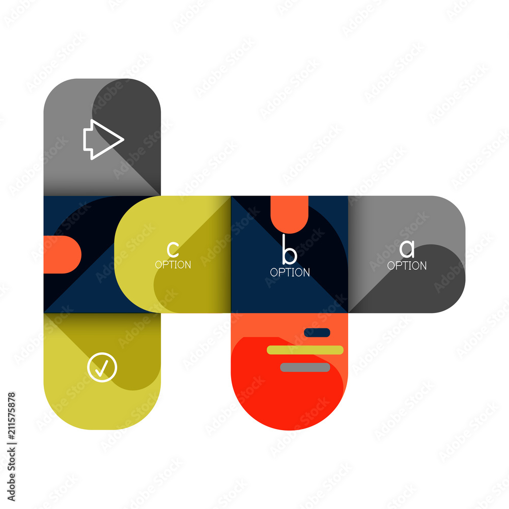 Infographics option and step by step in rounded squares, element of ...