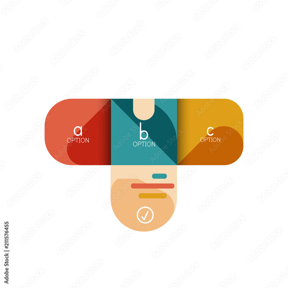 Infographics option and step by step in rounded squares, element of ...