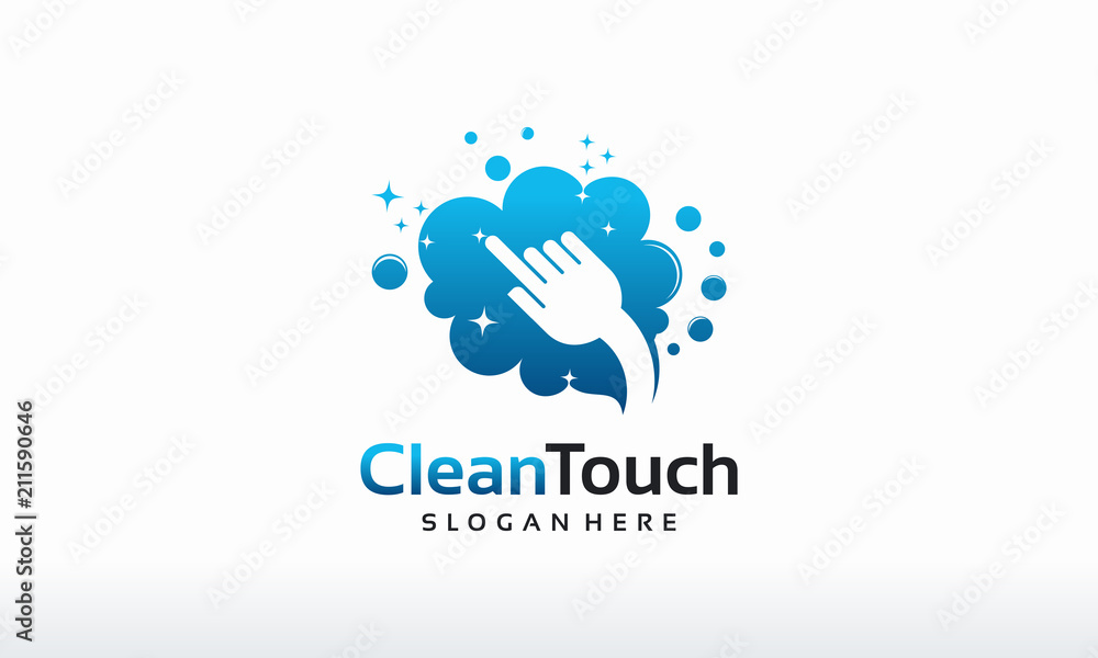 Clean Touch logo designs concept vector, Online Wash logo, Simple Clean ...