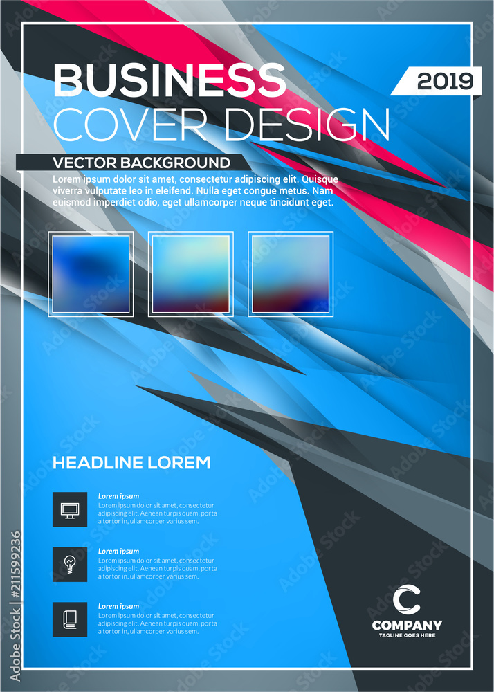 Cover design. Business layout template. Annual report, flyer, magazine ...