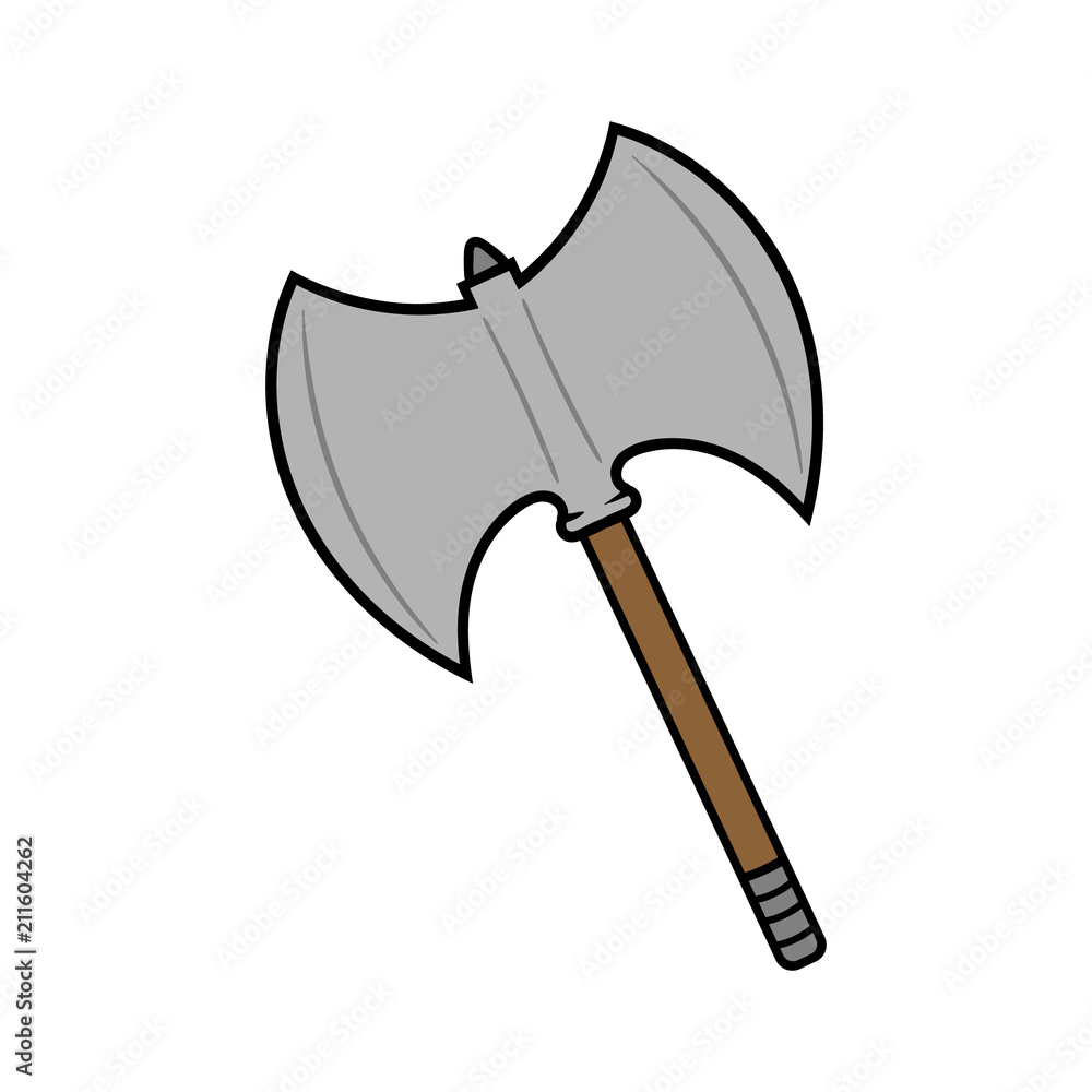 Cartoon Battle Axe Illustration Stock Vector | Adobe Stock