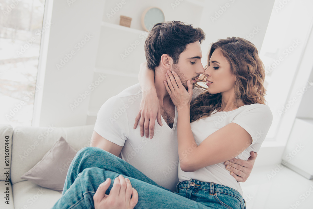 Love story true feelings harmony idyllic inspiration concept. Portrait ...