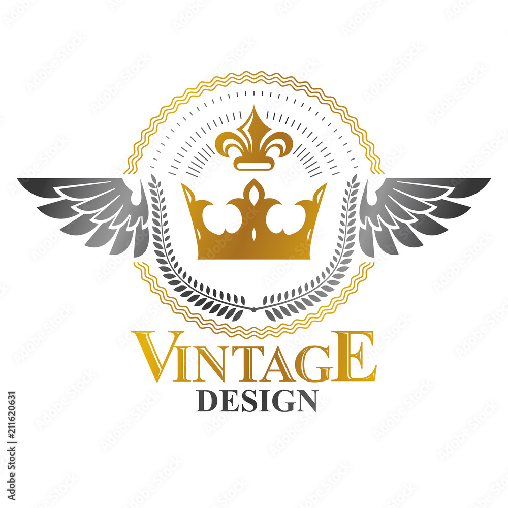 Royal Crown emblem. Heraldic Coat of Arms decorative logo isolated ...