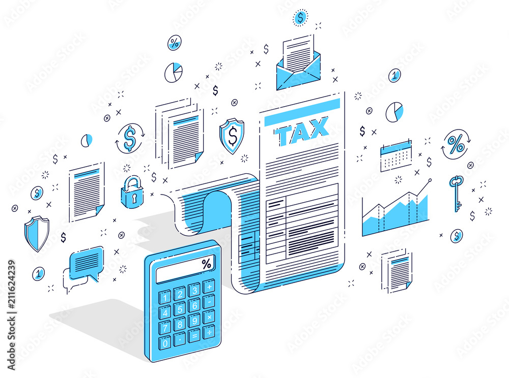 Taxation concept, tax form or paper sheet legal document with ...