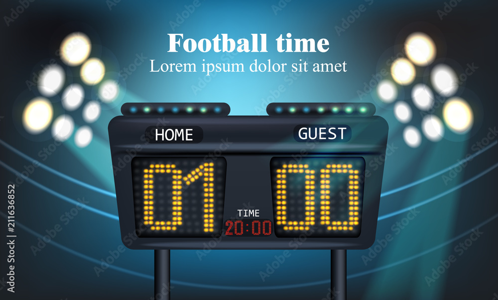 Electronic board for football game score Vector Stock Vector | Adobe Stock