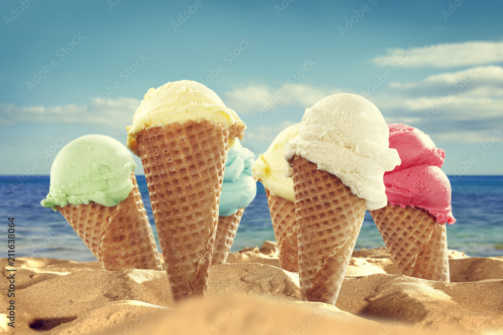 icecream and beach Stock Photo | Adobe Stock