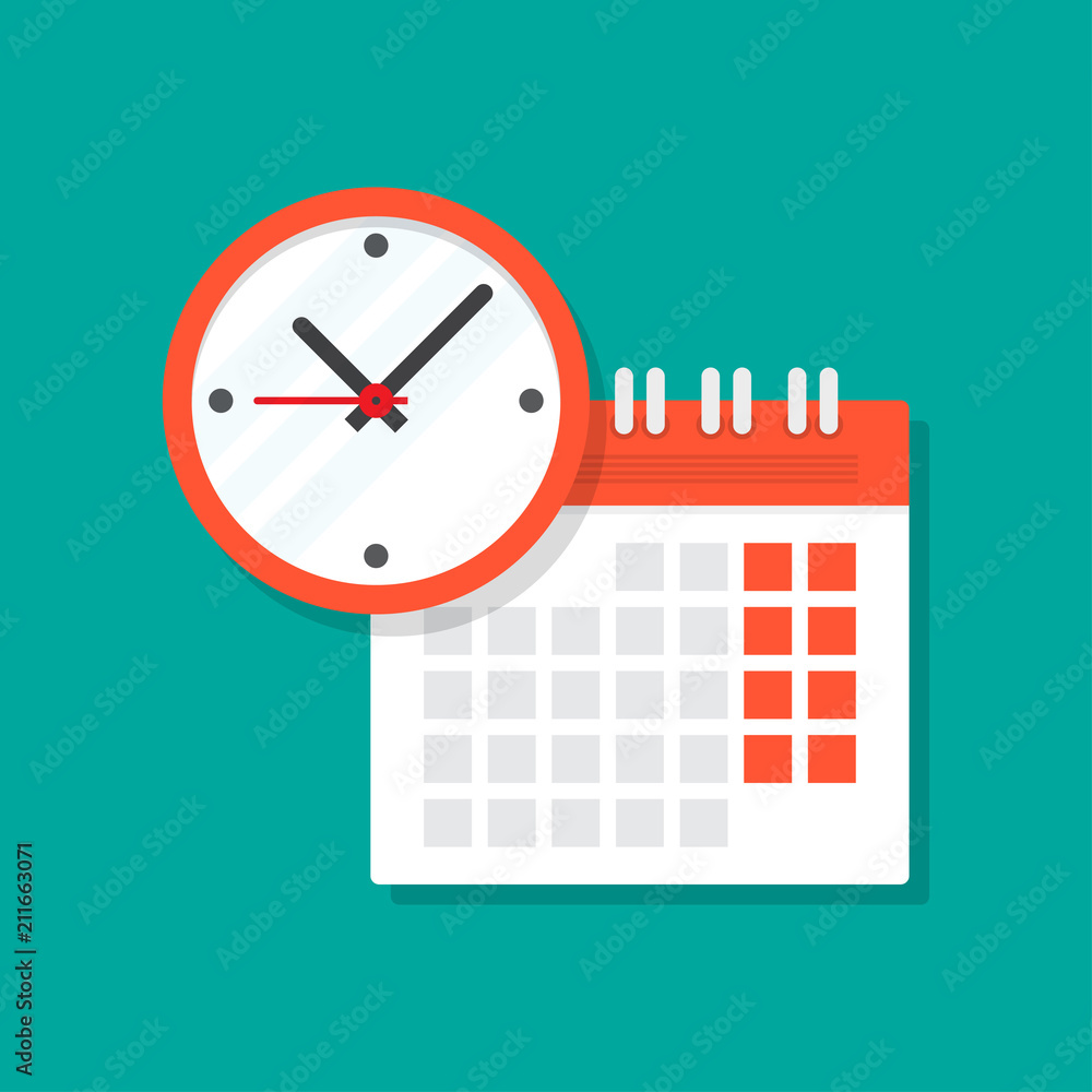 calendar and clock icon. Stock Vector | Adobe Stock