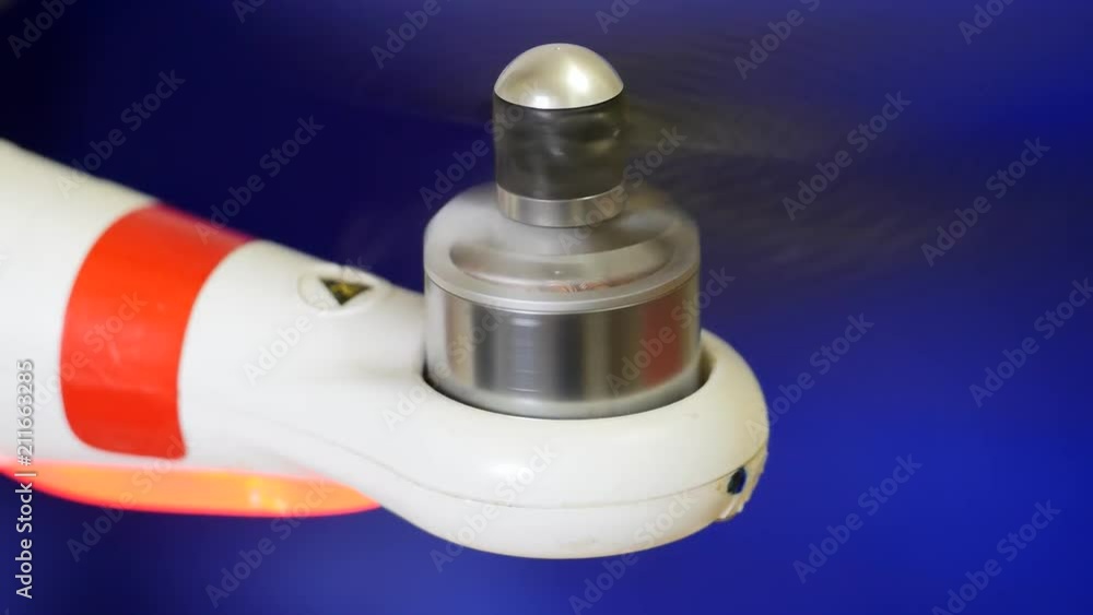 Spinning brushless motor of the multicopter with a carbon fibre ...