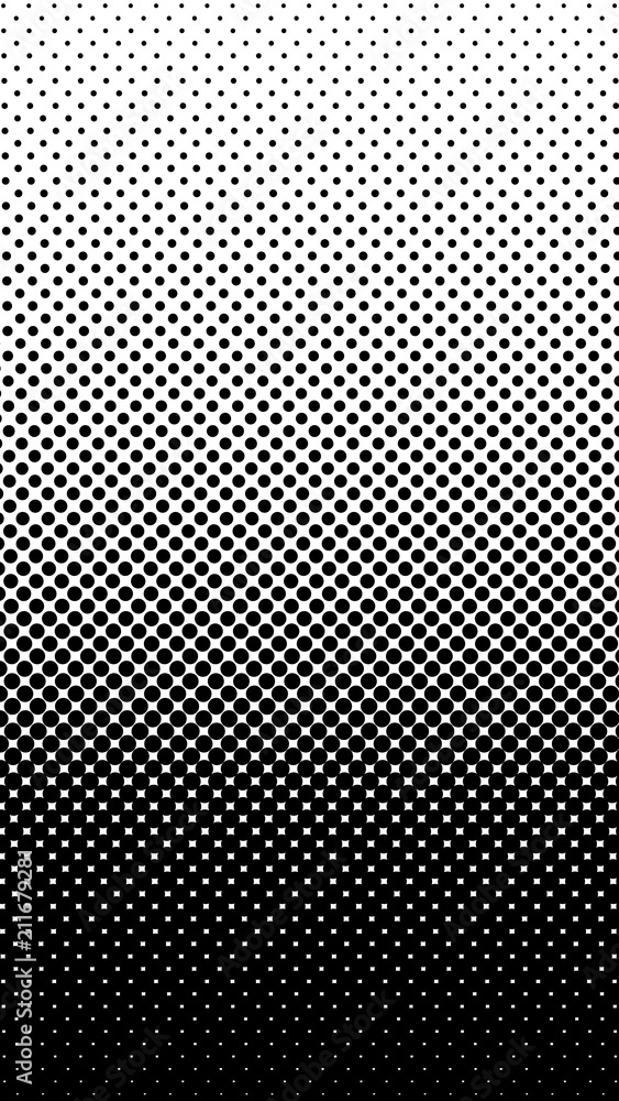 Halftone gradient pattern vertical vector illustration. Black and white ...