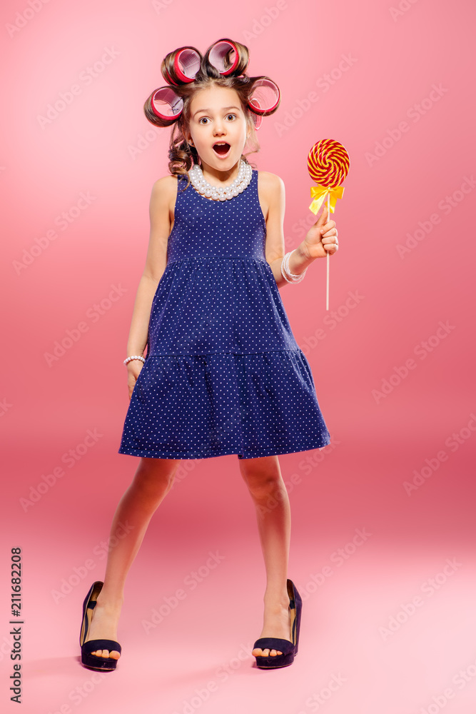 pin-up little girl Stock Photo | Adobe Stock