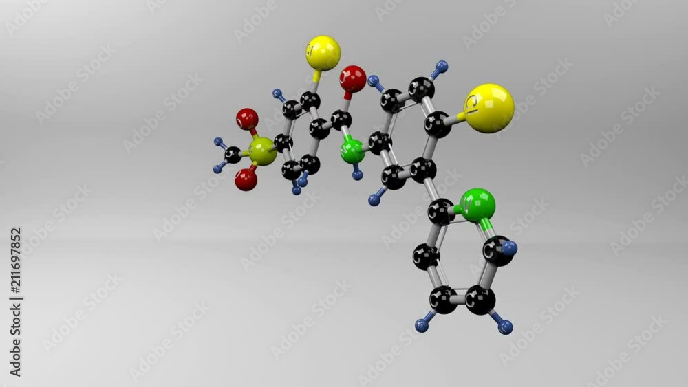Vismodegib molecule. Molecular structure of basal-cell carcinoma ...