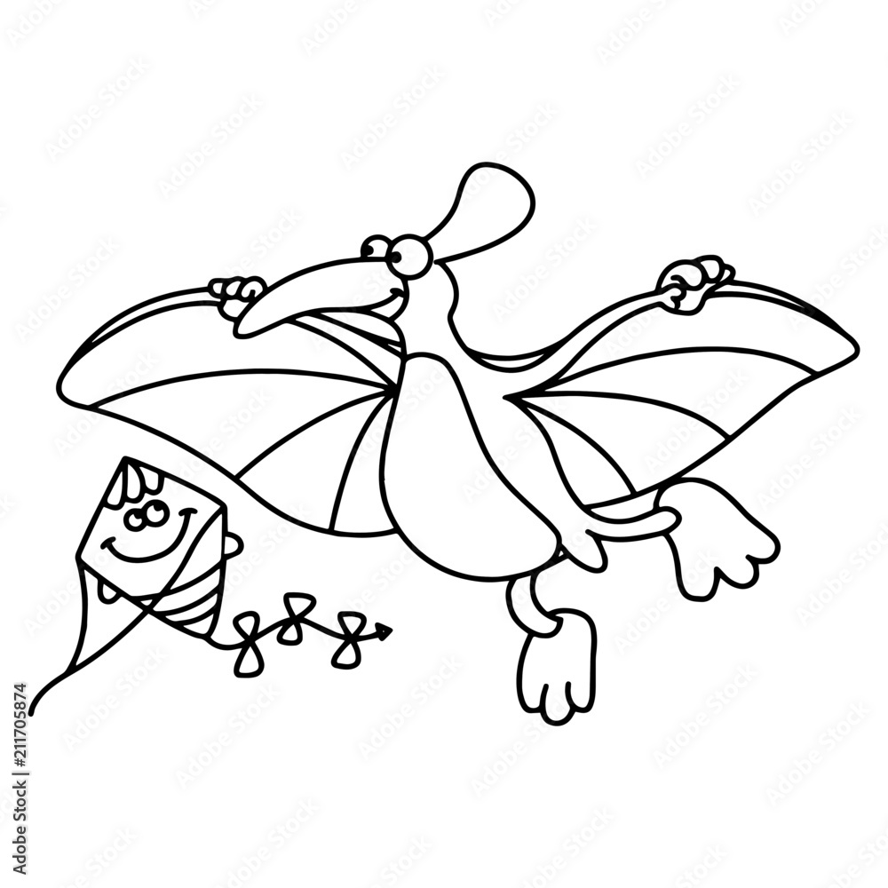 Pterodactyl cartoon illustration isolated on white background for ...