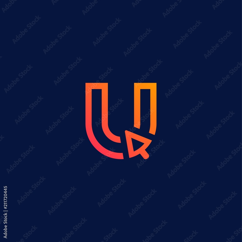 Minimal letter U logo template shape. Corporate branding identity with ...