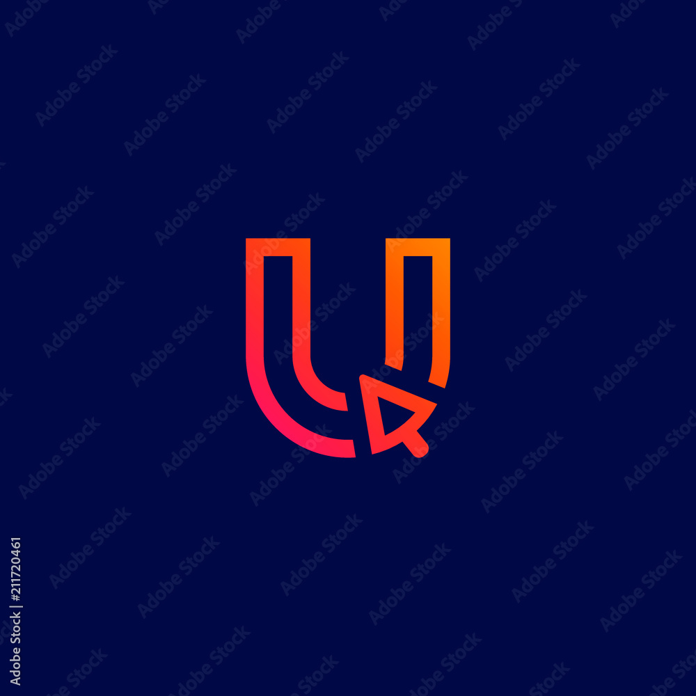 Minimal letter U logo template shape. Corporate branding identity with ...