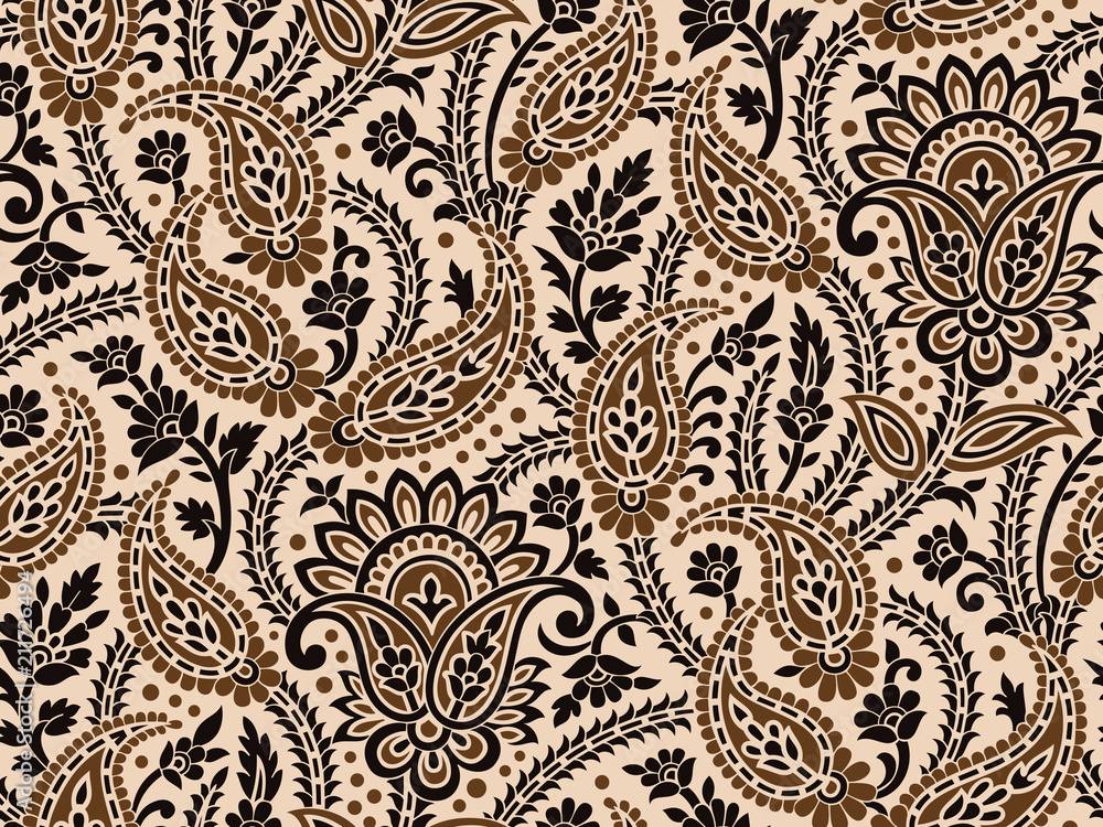 Paisley seamless background Stock Vector | Adobe Stock