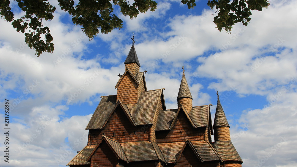 Old Wooden Church Traditional Local Style. Stave Church Largest And ...