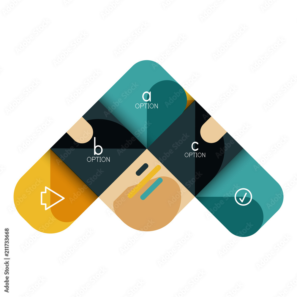 Infographics option and step by step in rounded squares, element of ...