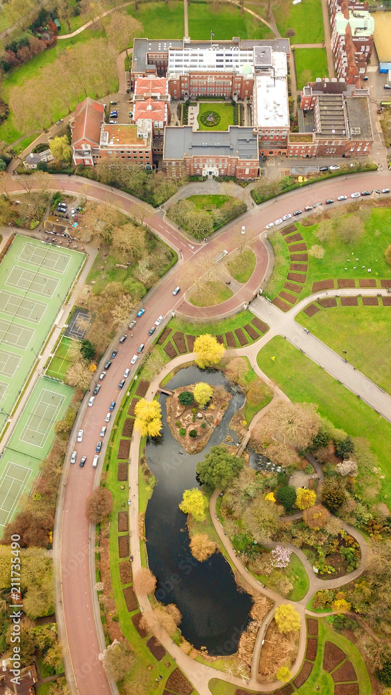 Aerial drone bird's eye view photo of iconic Regent's Park unique ...