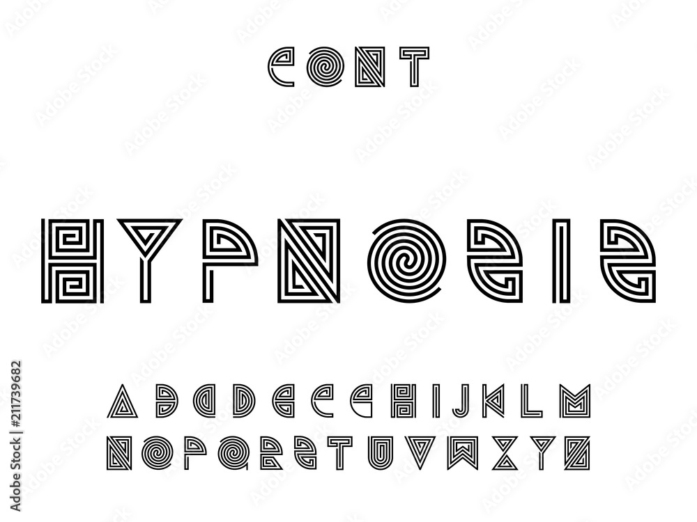 Hypnosis font. Vector alphabet Stock Vector | Adobe Stock