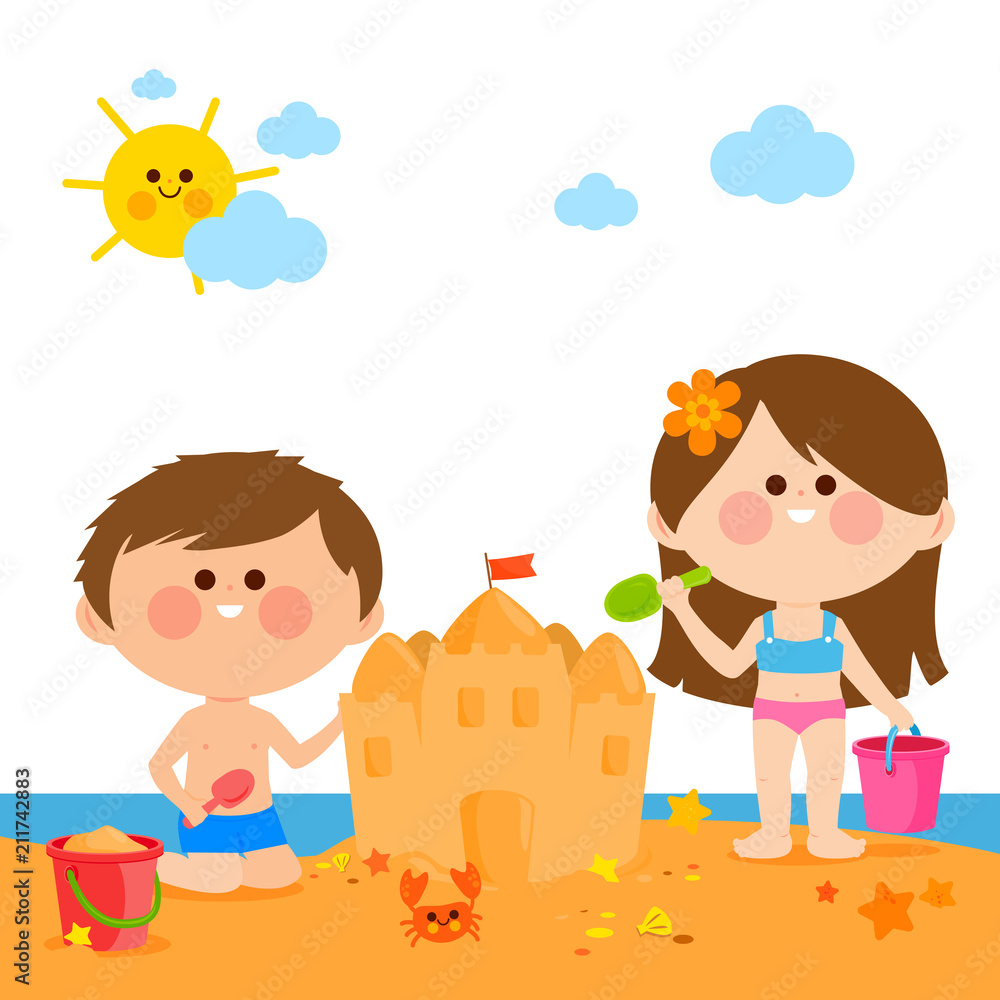 Building A Sandcastle Clipart