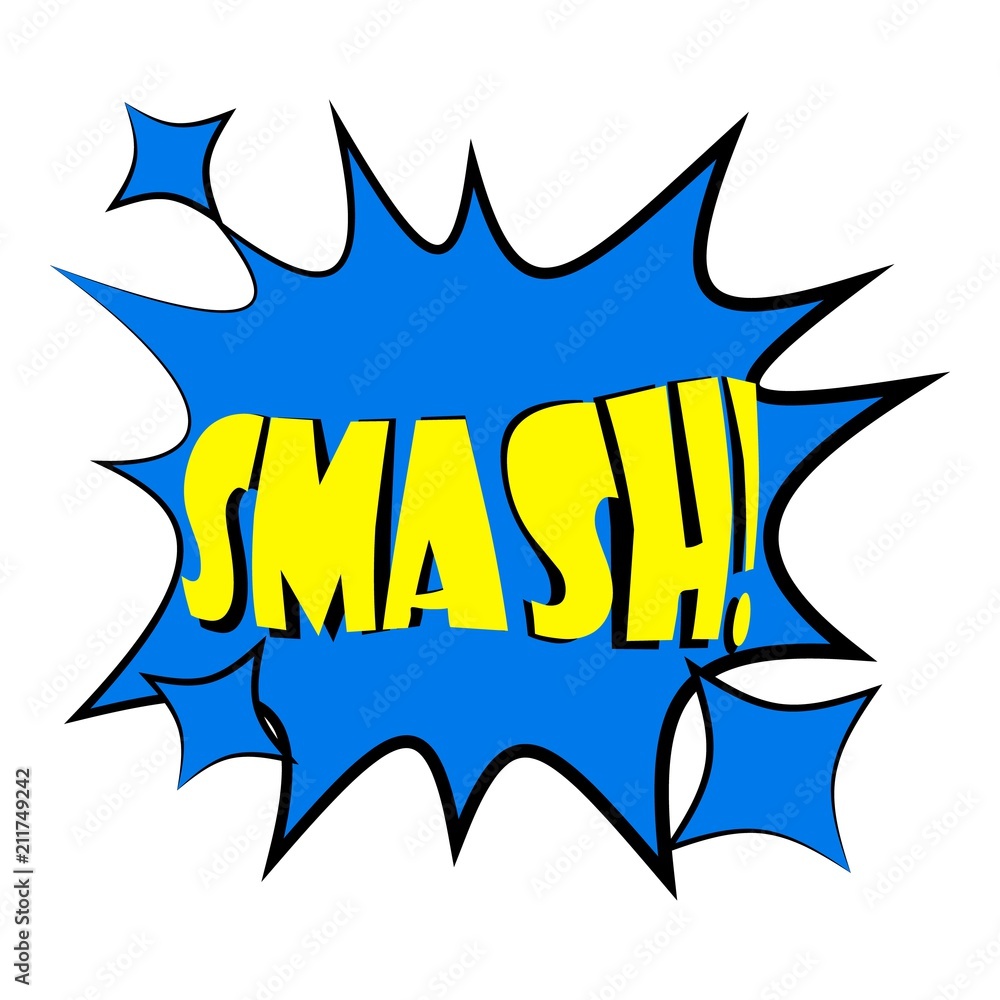Smash, explosion speech bubble icon. Cartoon illustration of smash ...