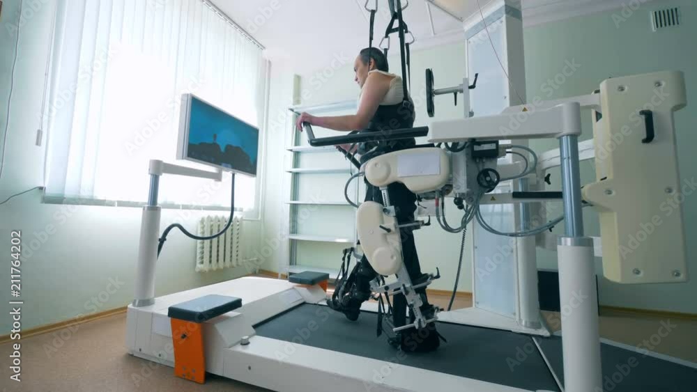 Modern medical recovery device. Training process of a physically ...