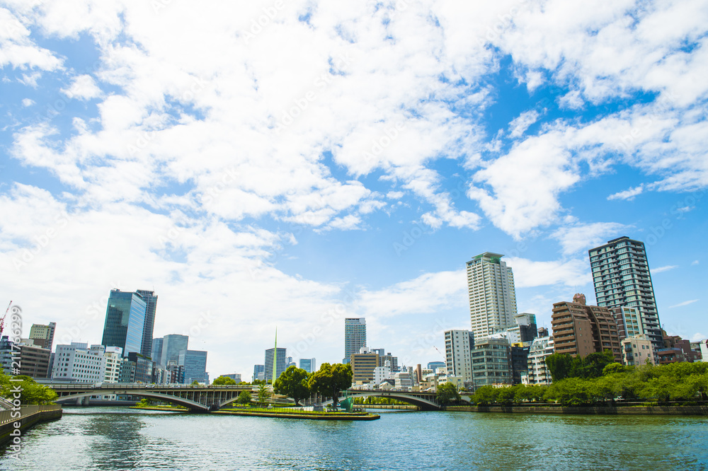 大阪天満橋から見る中之島 Stock Photo | Adobe Stock